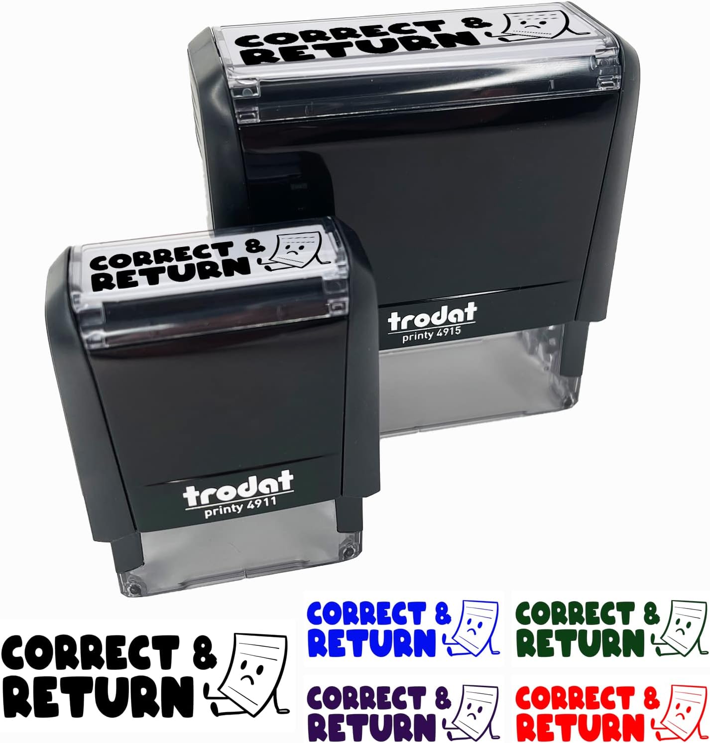 Amazon.com : Correct and Return School Teacher Self-Inking Rubber Stamp ...