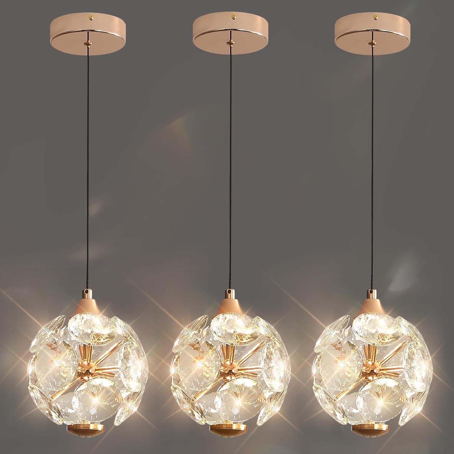 ASALL LED Crystal Pendant Hanging Light Fixture,Modern Pendant Lamp ...