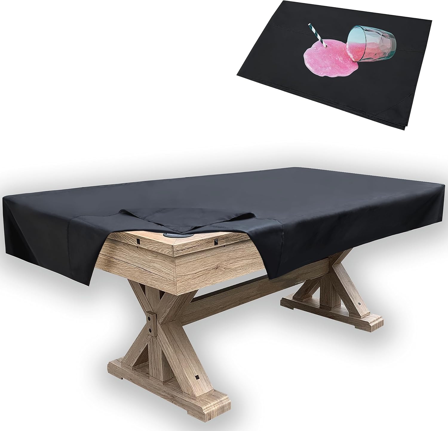 Amazon.com : Freetime Fun 7FT 8FT Pool Table Cover, Heavy Duty Water ...