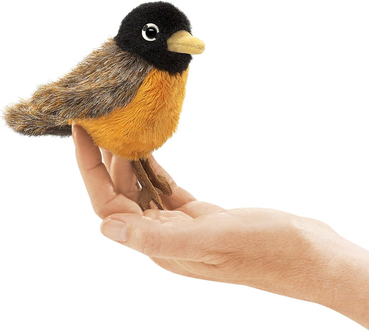 Amazon.com: Folkmanis Mini Robin Finger Puppet Brown, Reddish Orange ...