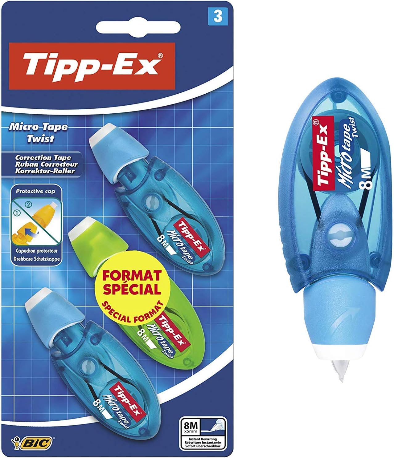 Tipp-Ex Korrekturroller Mini Pocket Mouse, 6m x 5mm, 3er Pack, Ideal ...