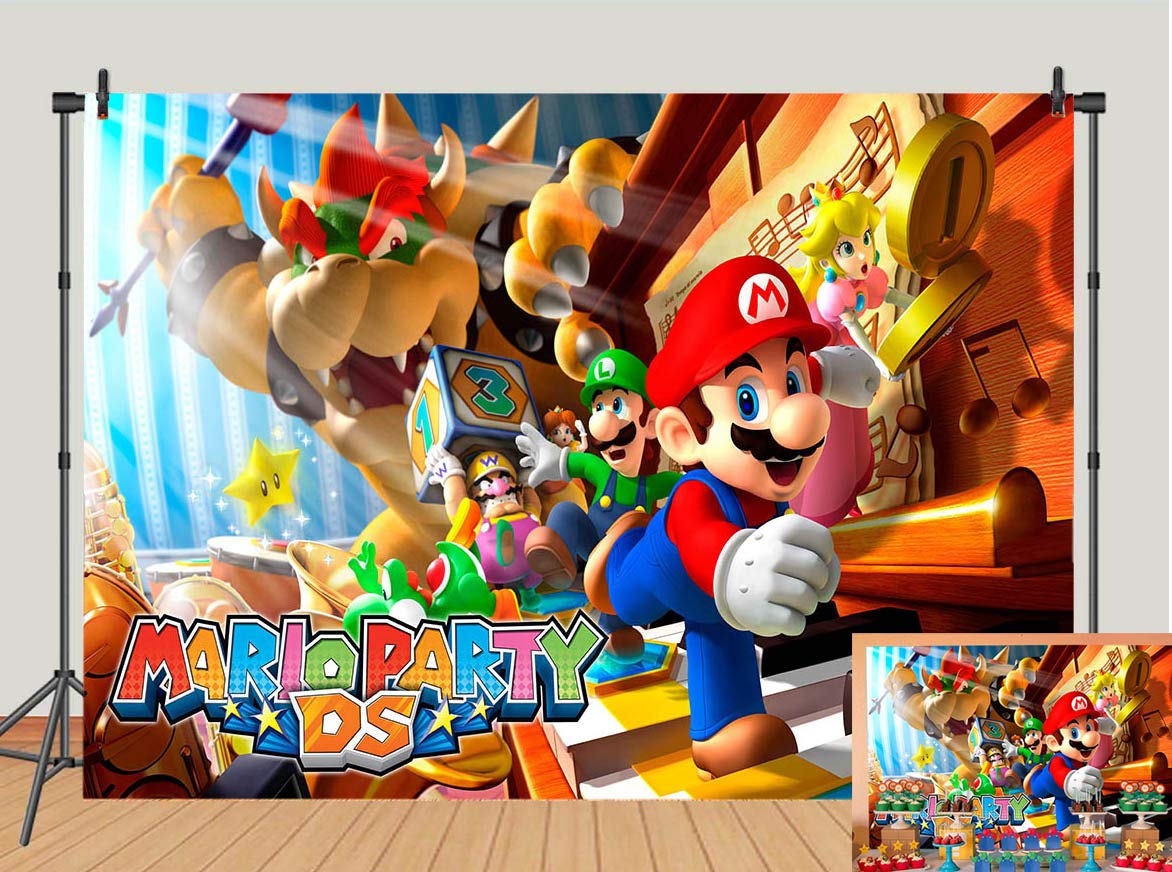 Cartoon Super Mario Backdrops Kids Boy Mario Theme Birthday Party ...