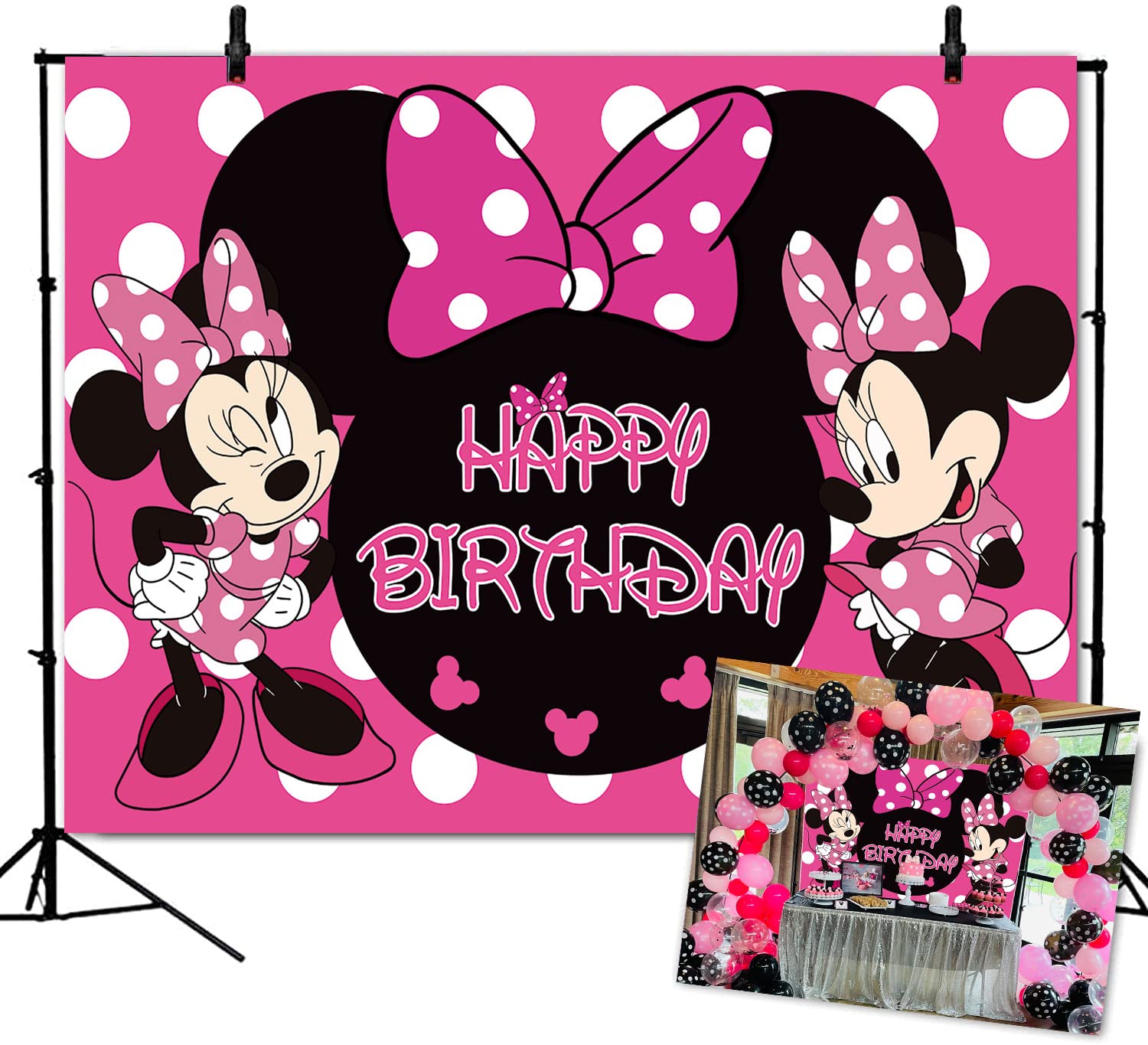 Buy BWW Cartoon Mouse Baby Shower Backdrop Princess Party Photography ...