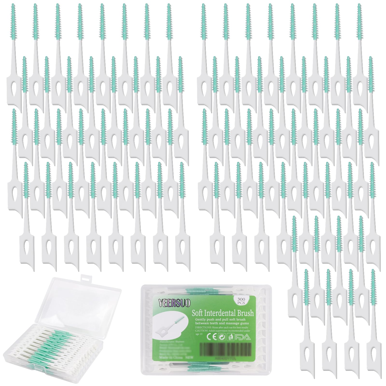 Amazon.com : YEERSUO 300 PCS Soft Toothpick, Dental Toothpicks Brush ...