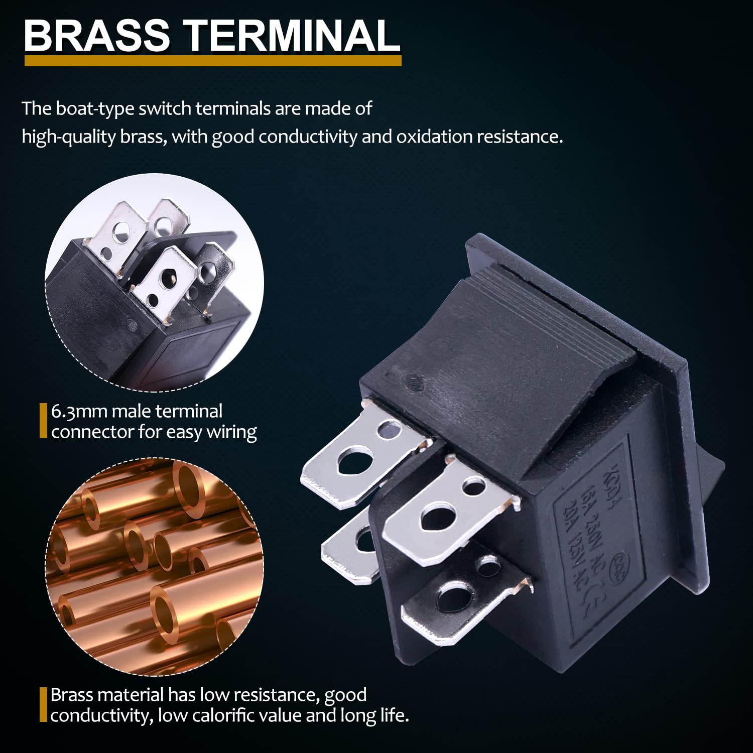 Snapklik.com : 2Pcs Rocker Switch 4 Pins 2 Position ON/Off AC 10A/125V ...