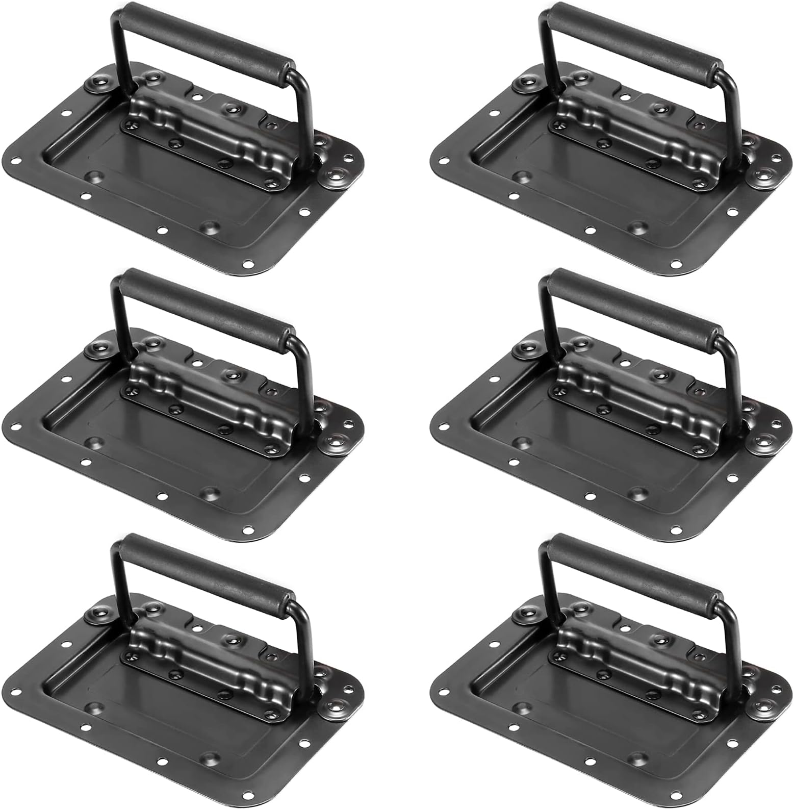 SOUJAP 10 Pack Black Spring Loaded Case Handle, 124 x 80mm Folding Pull ...