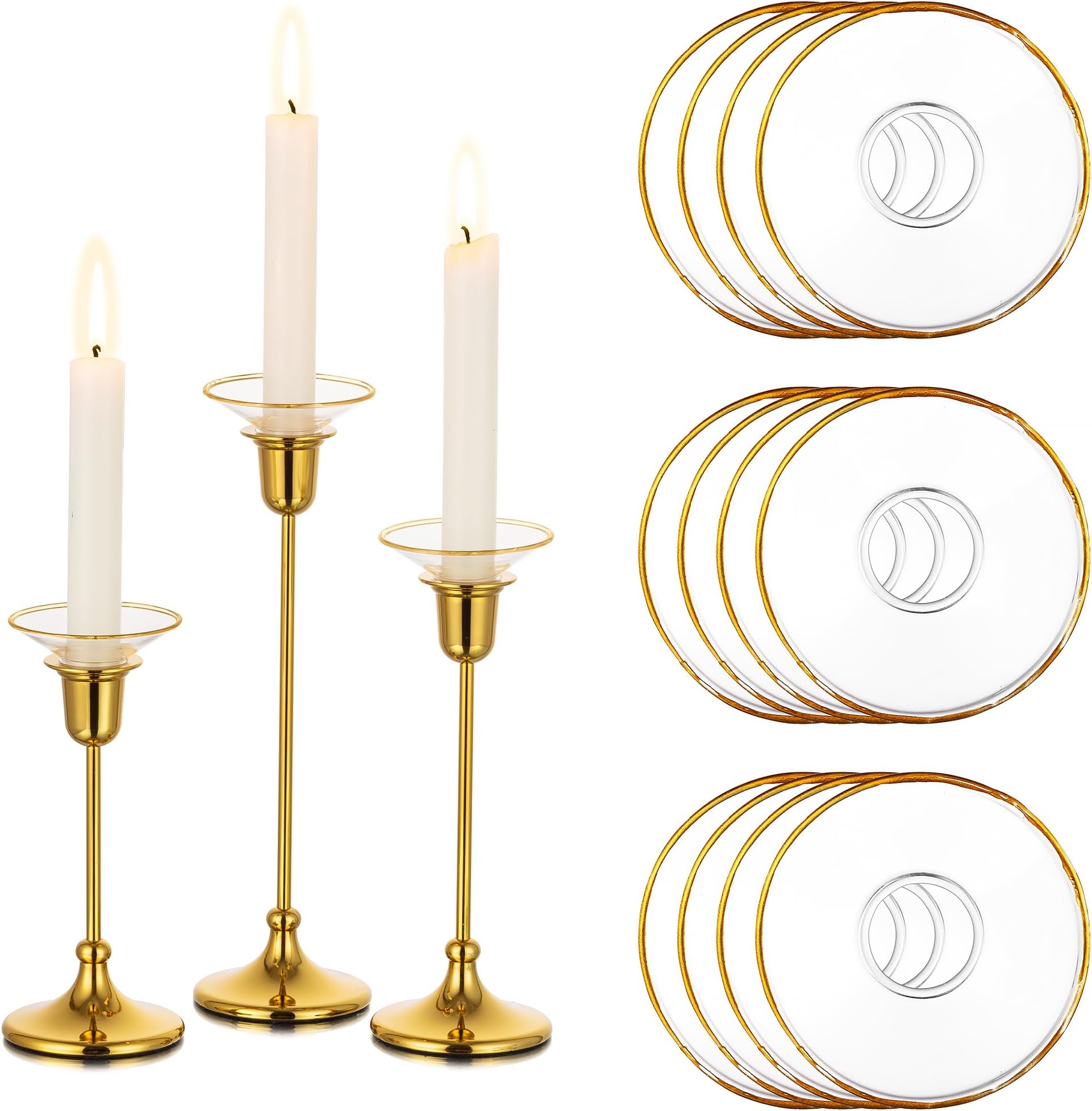 Amazon.com: Wax Catcher Bobeche - Clear Glass with Gold Rim - Pack of 2 ...