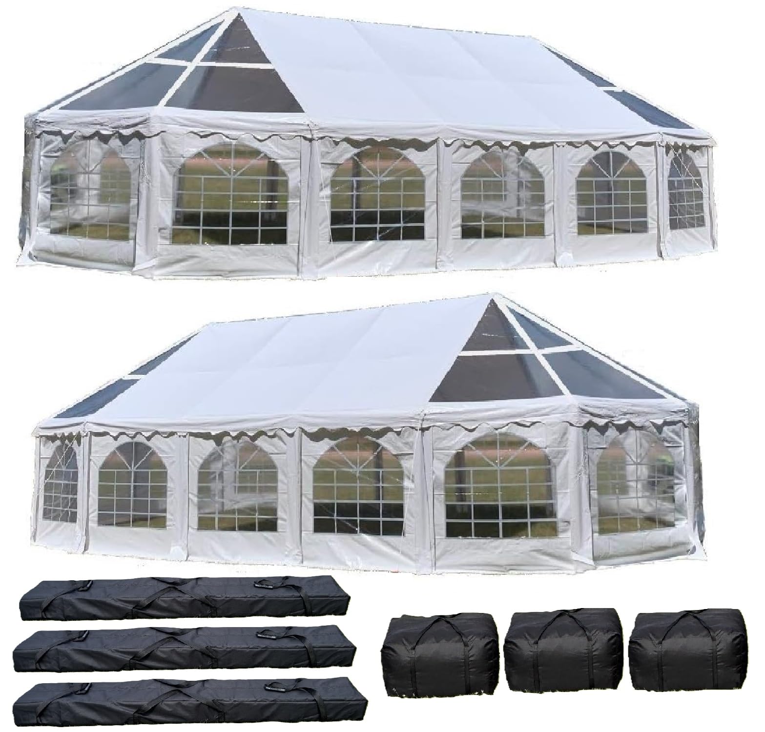 Buy DELTA 40'x21' PVC Oval Marquee Party Tent with Clear Bay Windows ...