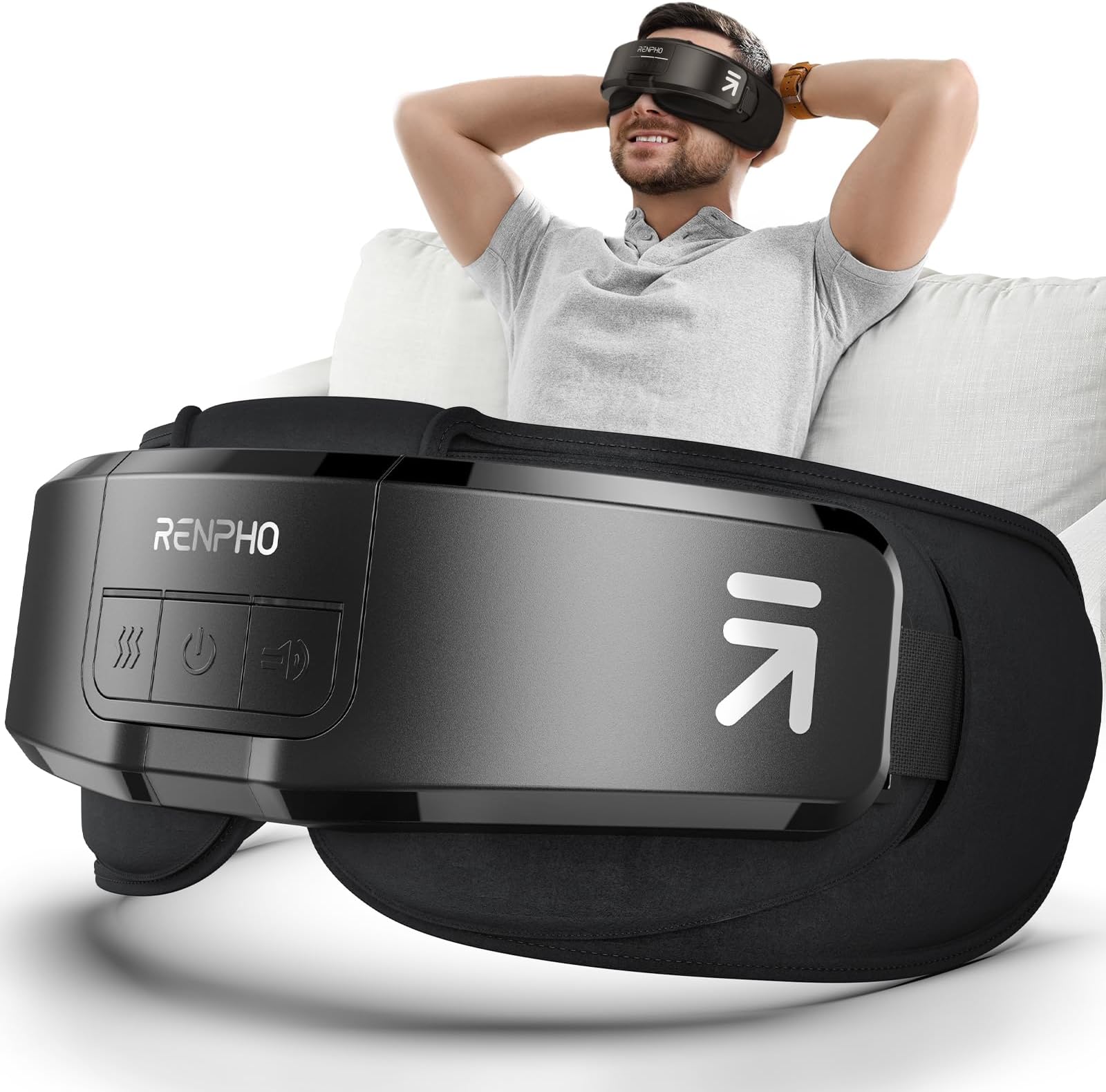 Amazon.com: RENPHO Eye Massager, Upgraded Eyeris Head Eye Massager for ...