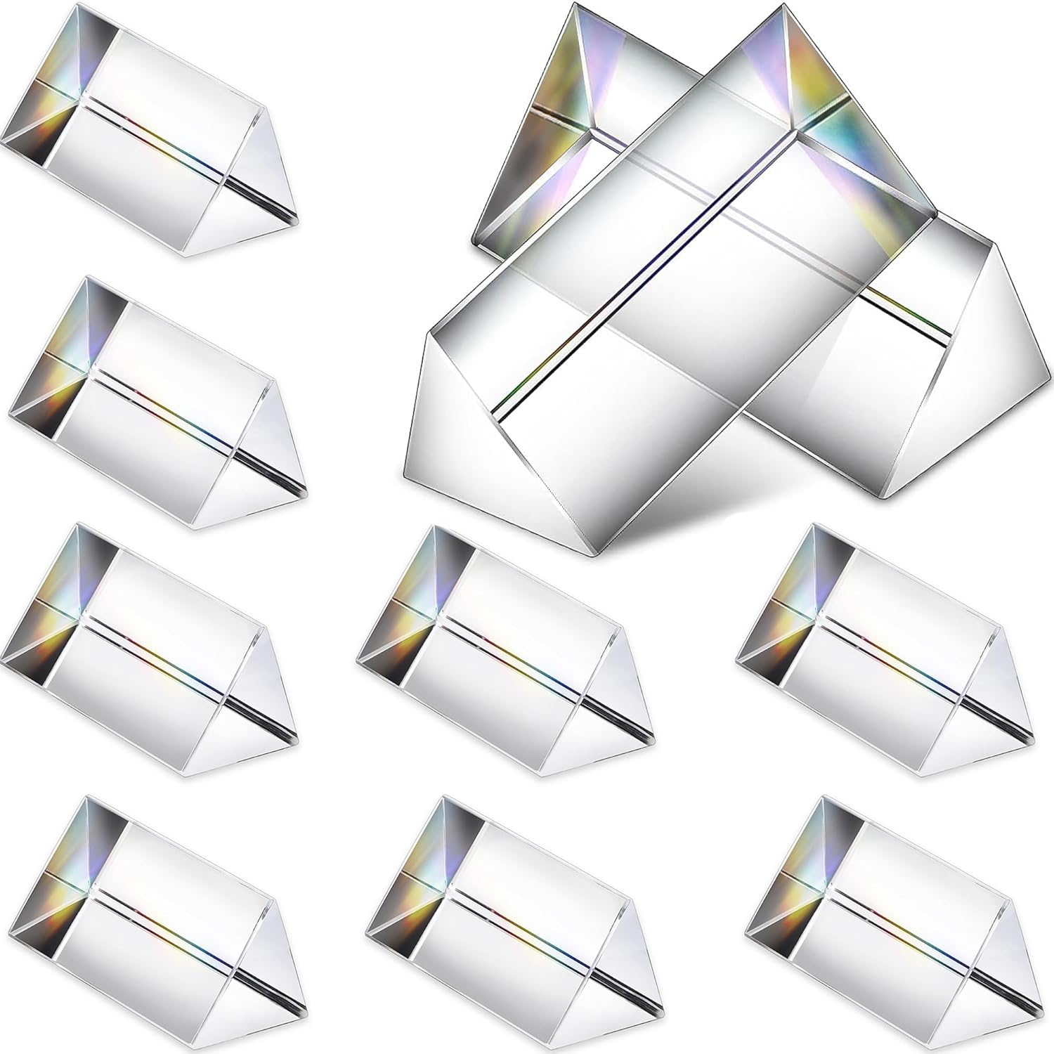 QFkris 12PCS Optical Glass Triangular Prism,50mm/2inch Crystal ...