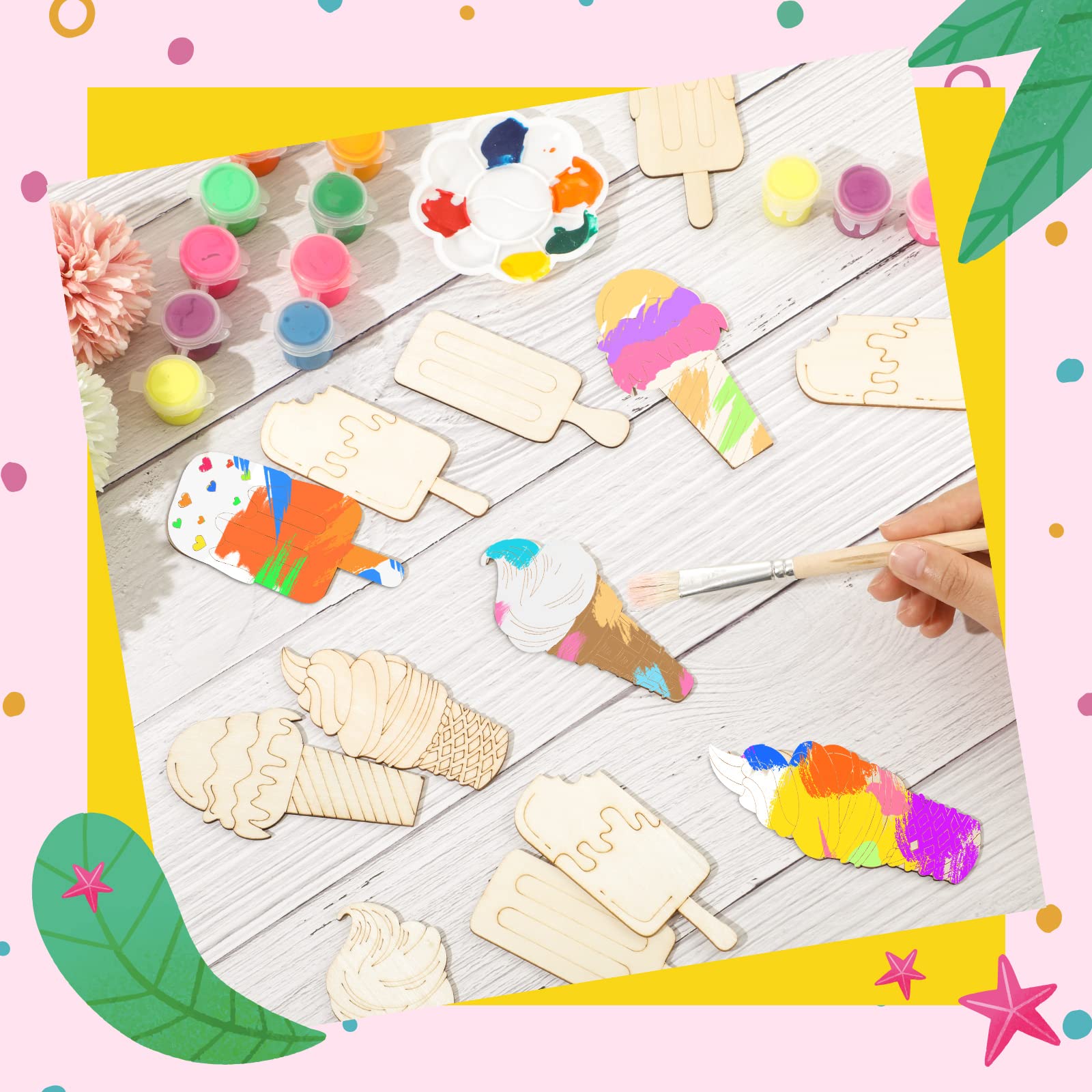 Snapklik.com : Chunful 120 Pieces Ice Cream Wood Cutouts Crafts Bulk ...