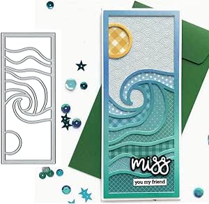Amazon.com: Wave Ocean Metal Die Cuts,Beach Wave Long Square Frame ...