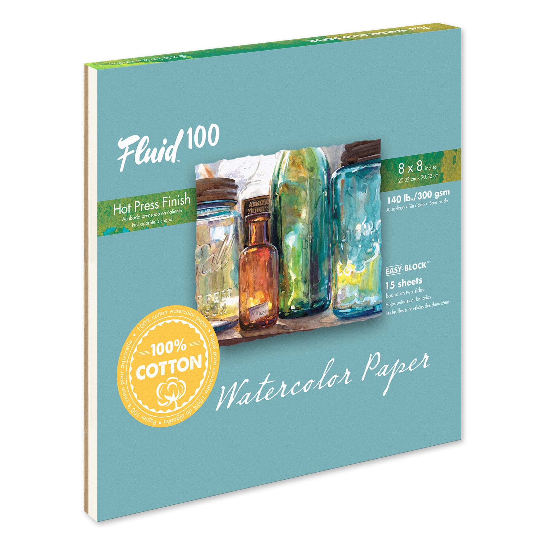 Snapklik.com : Fluid 100 Artist Watercolor Block, 140 Lb