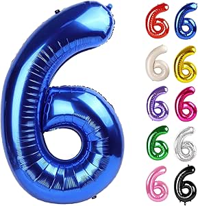Navy Blue Number 6 Balloon 40 Inch, 6 Balloon Number, 6th Birthday ...
