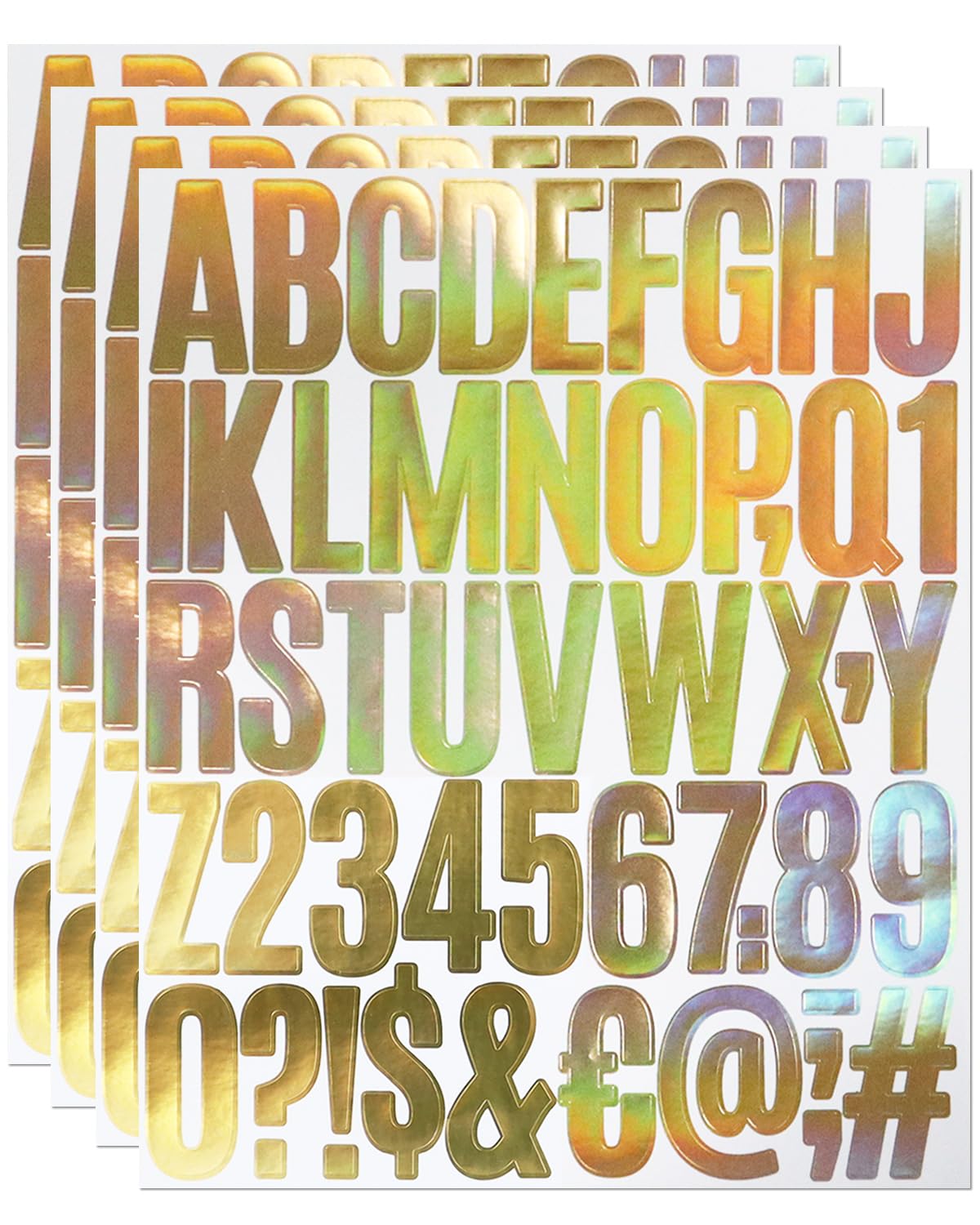 2 Inch Sticky Vinyl Letter Stickers, 4 Sheets Self Adhesive Alphabet ...