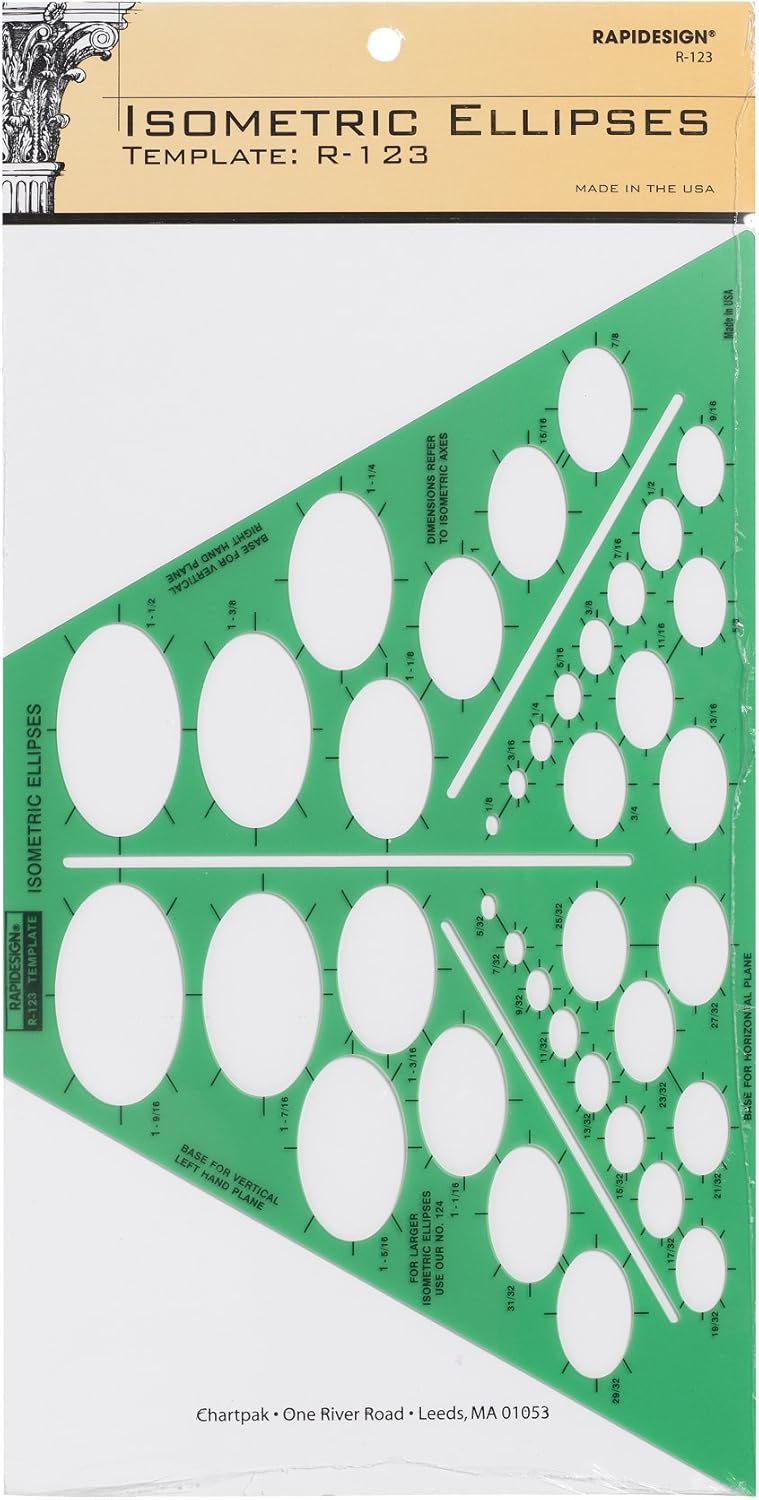 Amazon.com : Rapidesign Isometric Ellipse Template, 1 Each (R123 ...