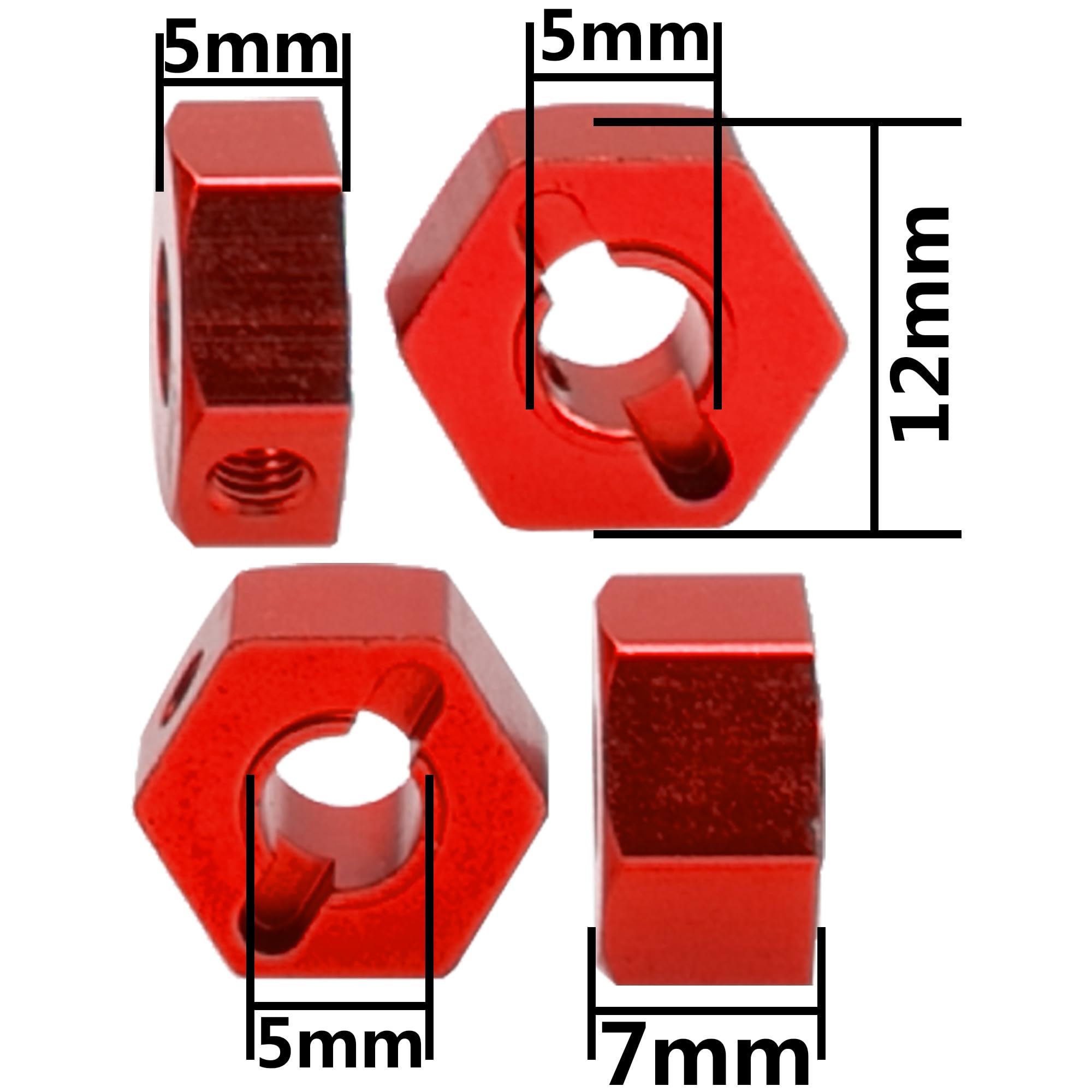 12mm Metal Wheel Hex Hub 5/6/7/8/9/10mm Offset Adapter For 1