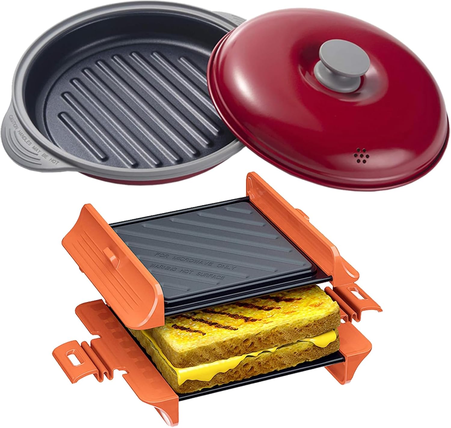 Amazon.com: MACONEE 2-in-1 Microwave Grill Pan & Cheese Maker | Grill ...