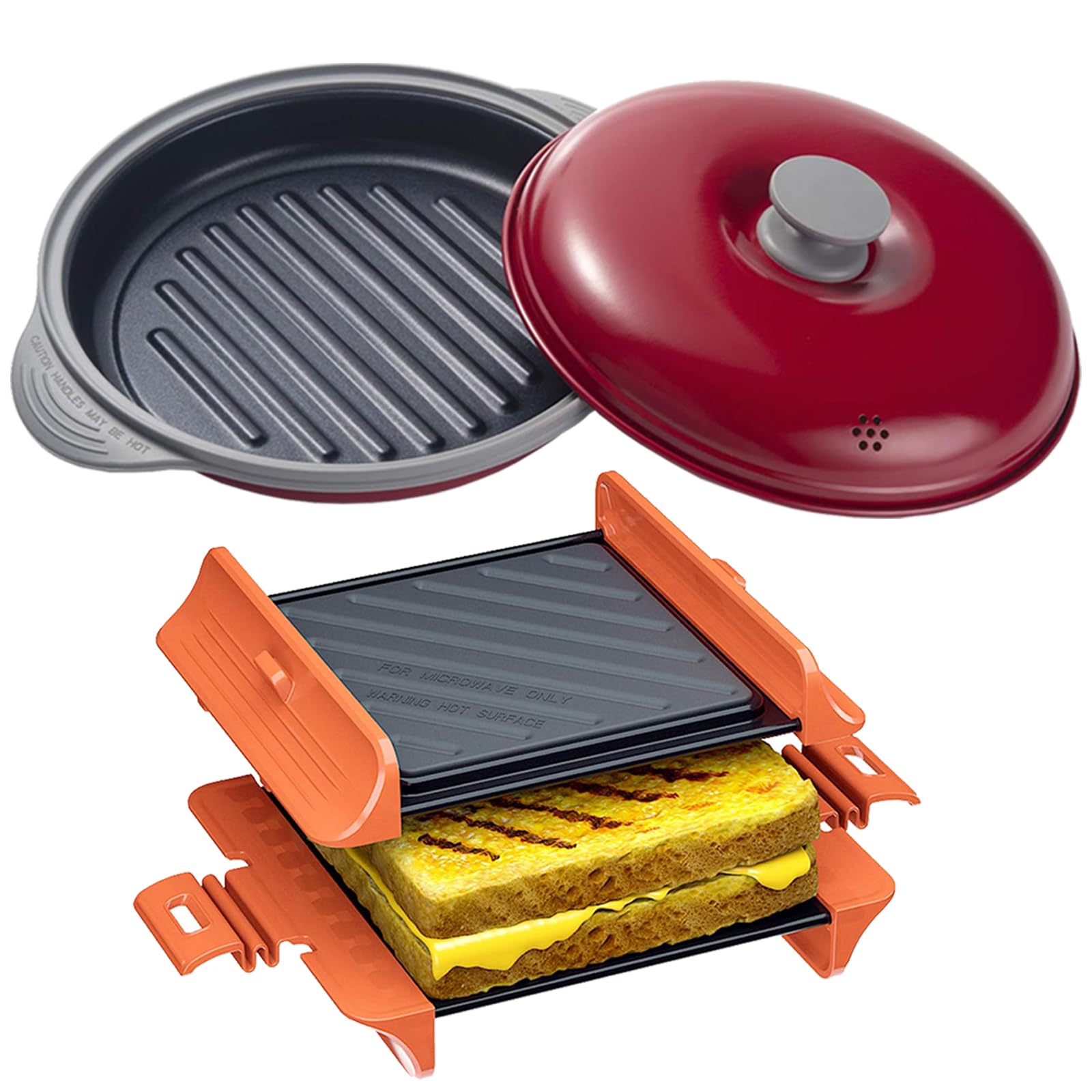 Amazon.com: MACONEE 2-in-1 Microwave Grill Pan & Cheese Maker | Grill ...