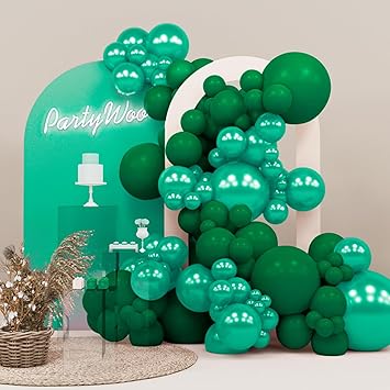 Amazon.com: PartyWoo Green Balloons, 140 pcs Hunter Green and Metallic Green Balloons Different ...
