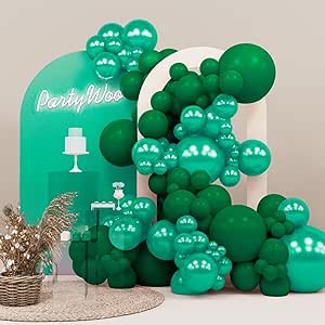Amazon.com: PartyWoo Green Balloons, 140 pcs Hunter Green and Metallic Green Balloons Different ...