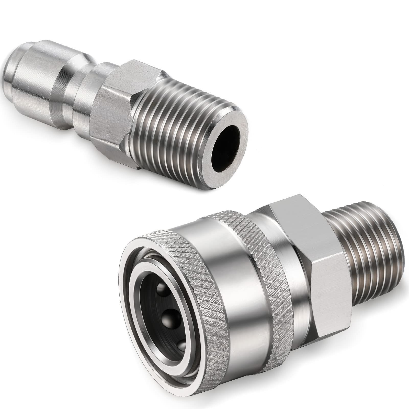 Snapklik.com : 4 Pcs NPT 3/8 Inch Stainless Steel Male And Female Quick ...