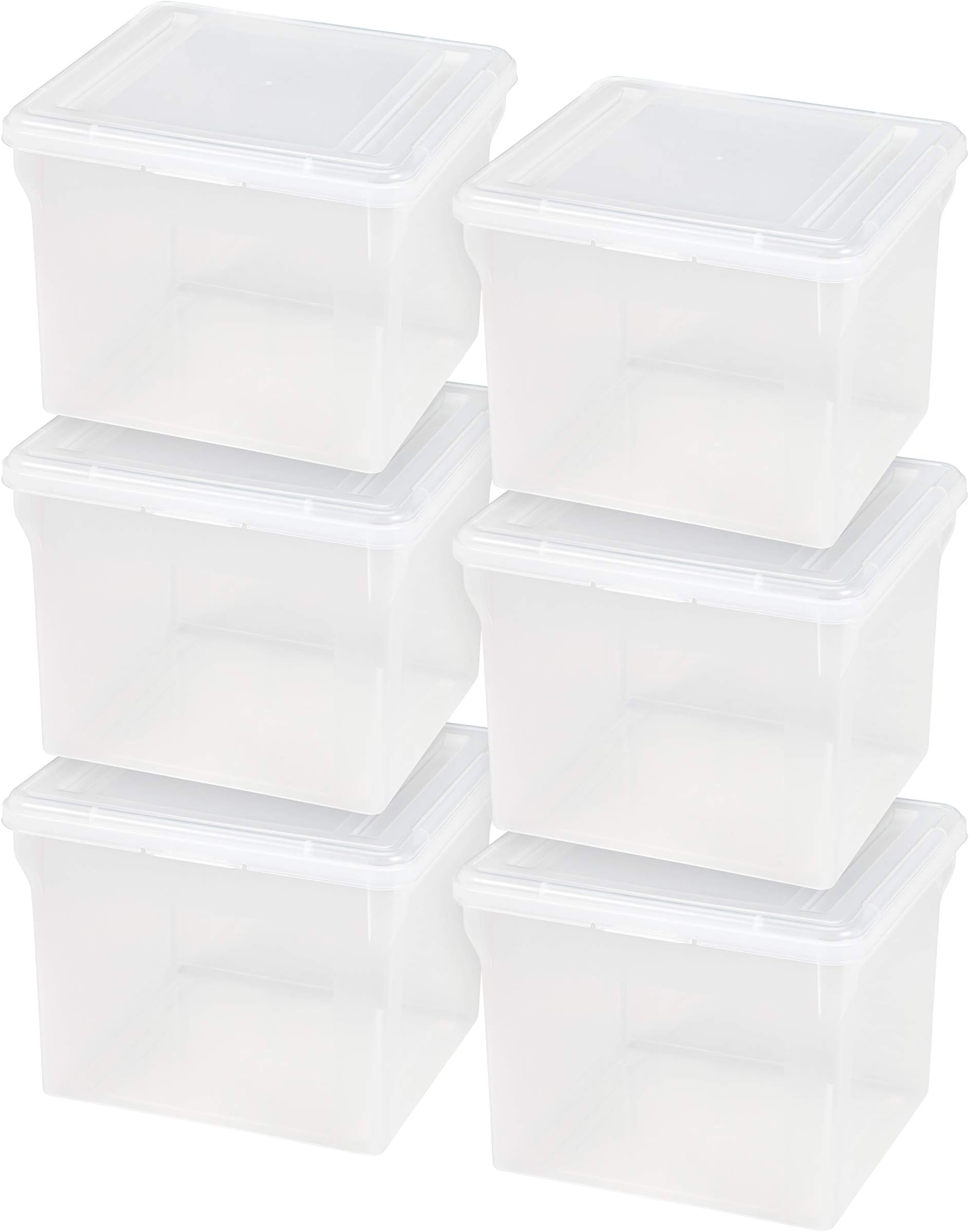 Amazon.com: IRIS USA FB-SQ Letter Size File Cube Box, Small, Clear ...