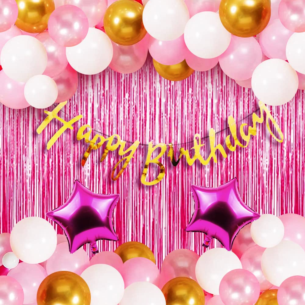 Party Propz Birthday Decoration Items For Girls - 41 Pcs Pink Birthday ...
