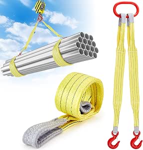 GliCraft 2 Pcs 3.3 FT Heavy Duty Polyester Lifting Rigging Straps Two ...