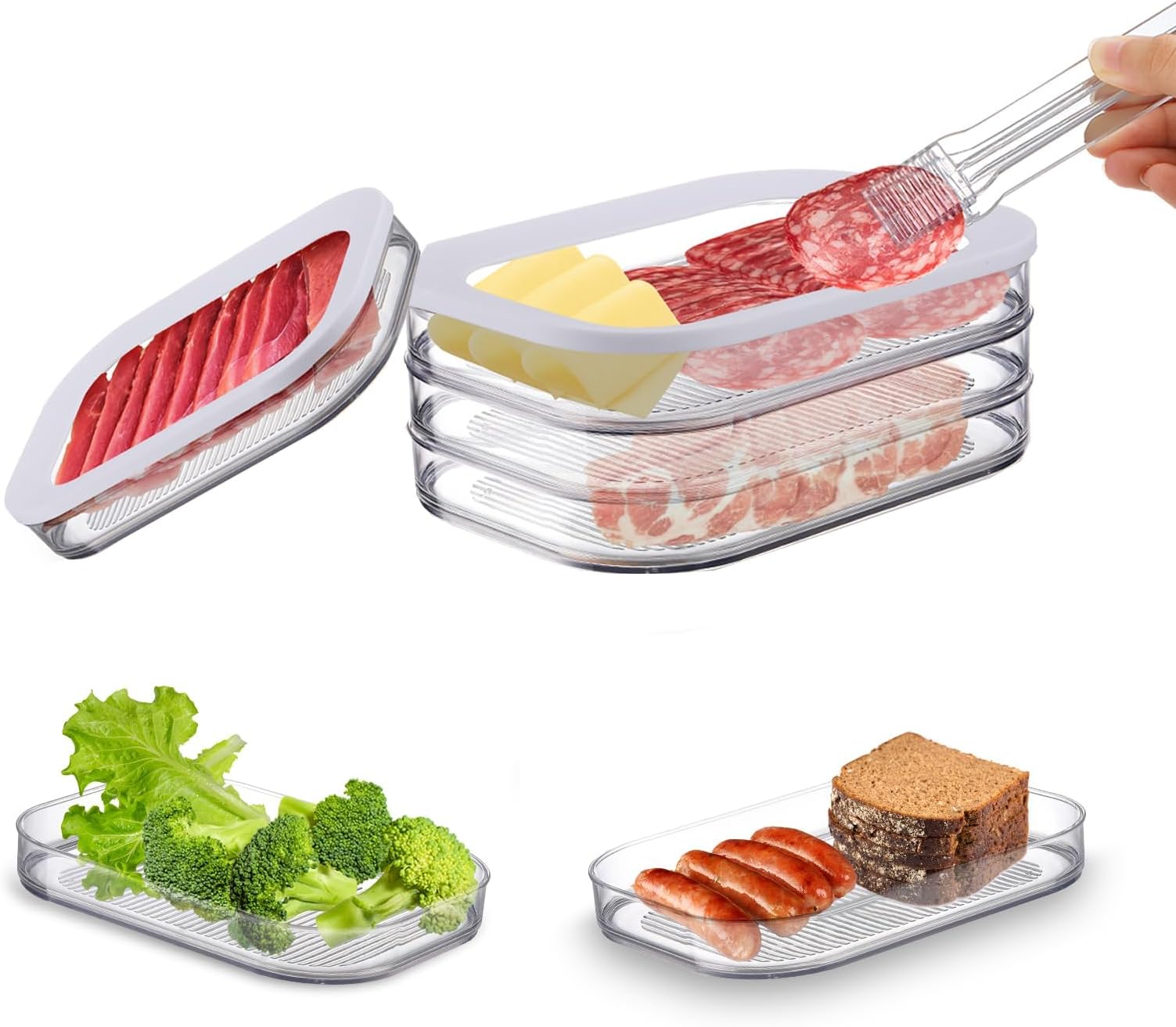 Amazon.com: CHACHAE Deli Meat Container for Fridge,Bacon Lunch Meat ...