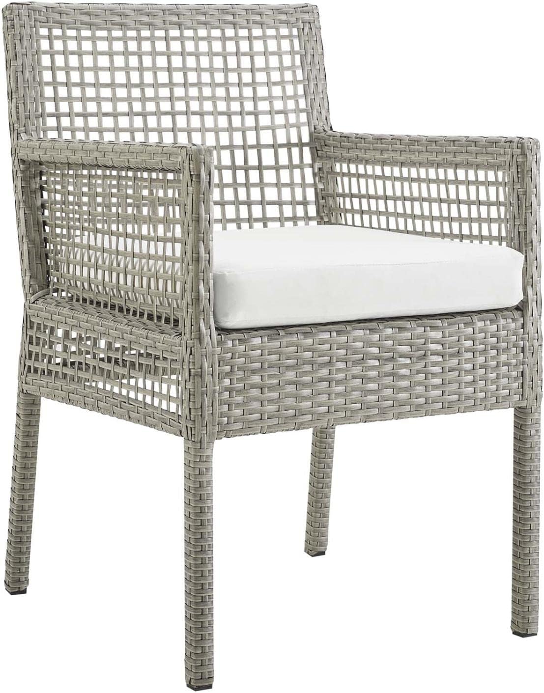 Amazon.com : Modway Aura Wicker Rattan Outdoor Patio Dining Arm Chair ...