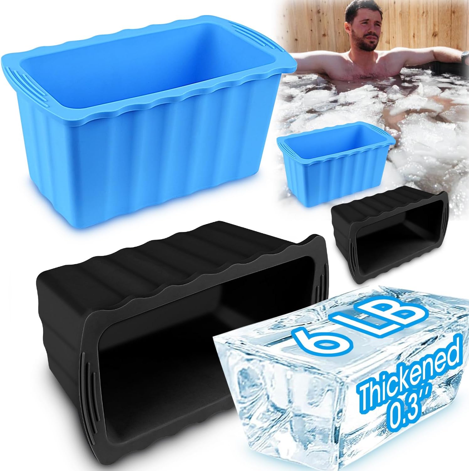 4Pack 24LB Extra Large Ice Block Mold Giant Ice Cube Molds Thick ...