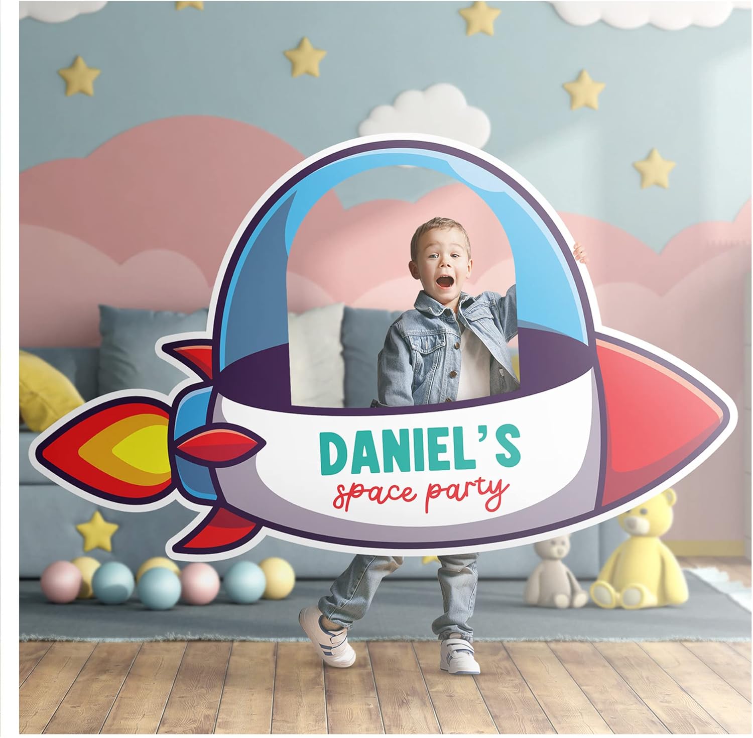 Amazon.com - Personalized Space Rocket Ship Birthday Photo Booth Frame ...