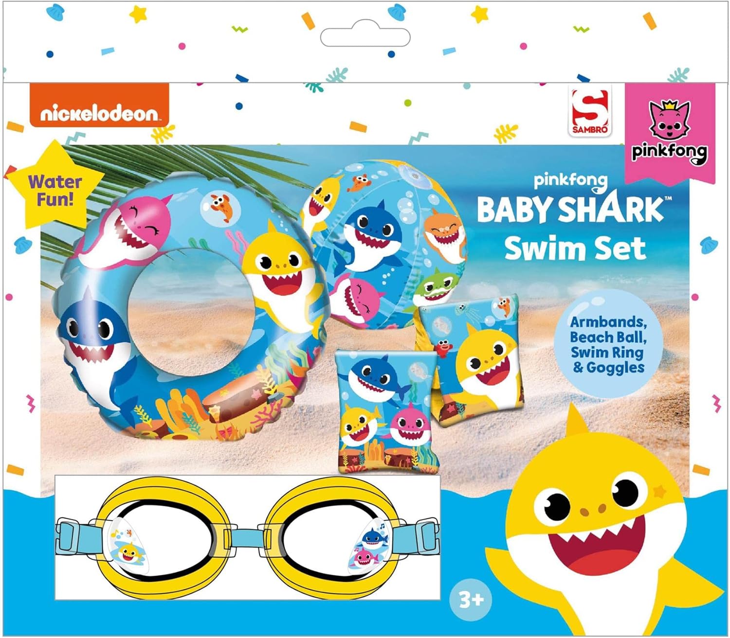 Baby Shark Swim set With Goggles, Beach Ball, Ring & Armbands – BigaMart