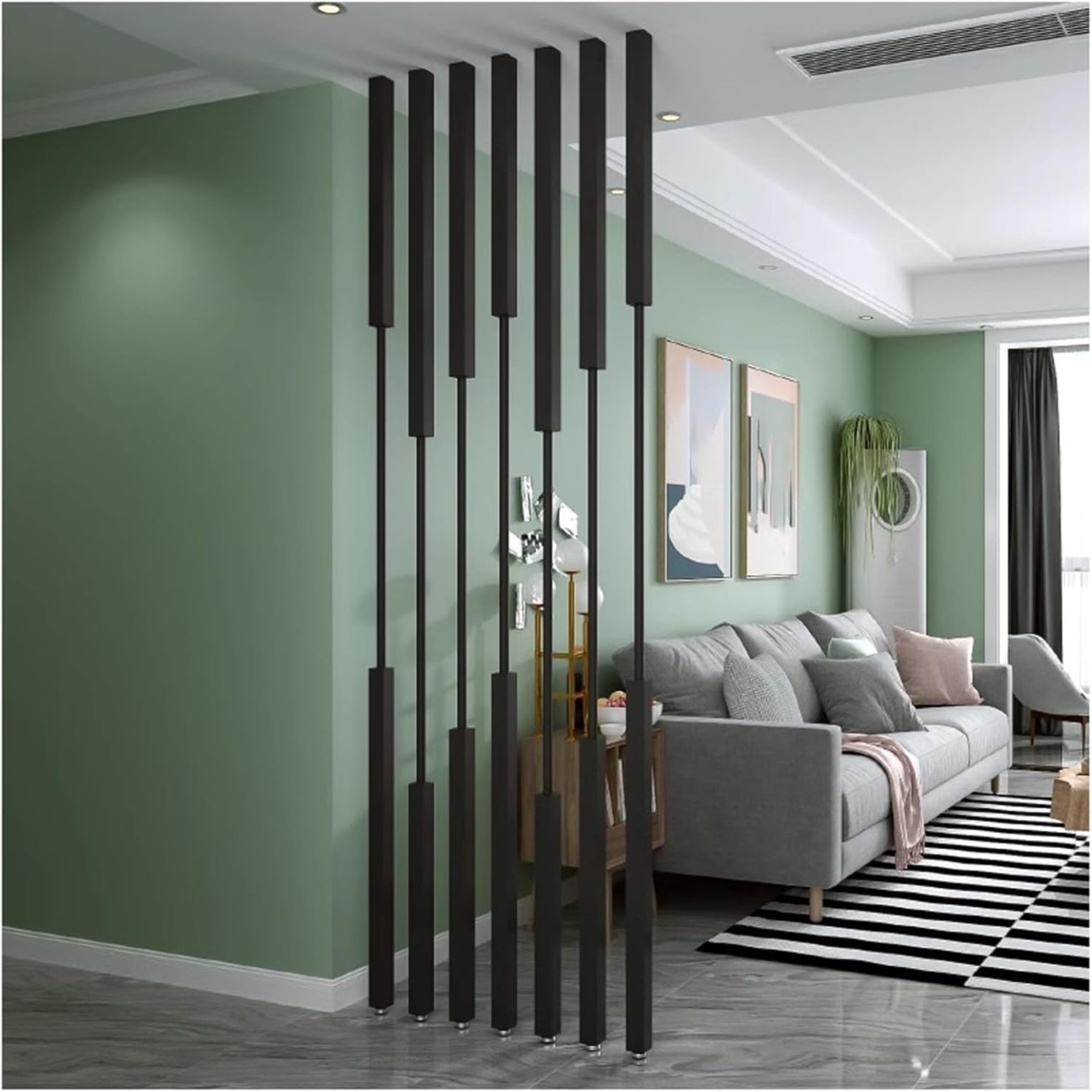 Amazon.com: LXLZYXSF Pack of 7 Metal Slats Room Divider 2.5ft-9.9ft ...