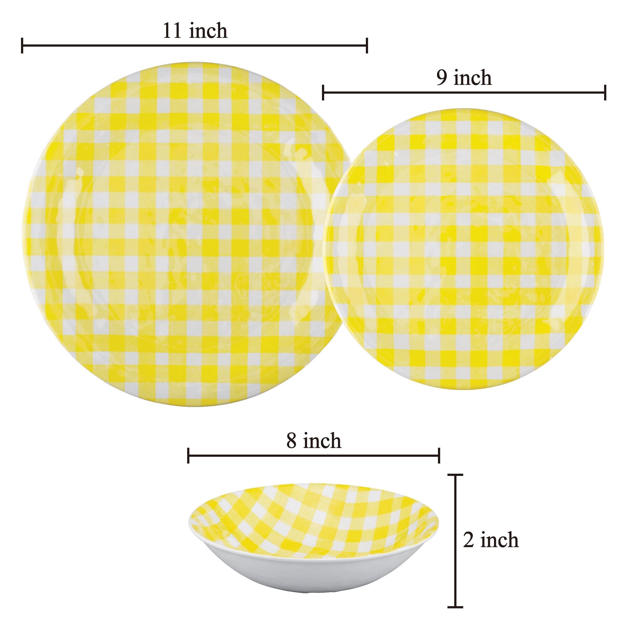 Snapklik.com : UPware 12-Piece Melamine Dinnerware Set, Includes Dinner ...