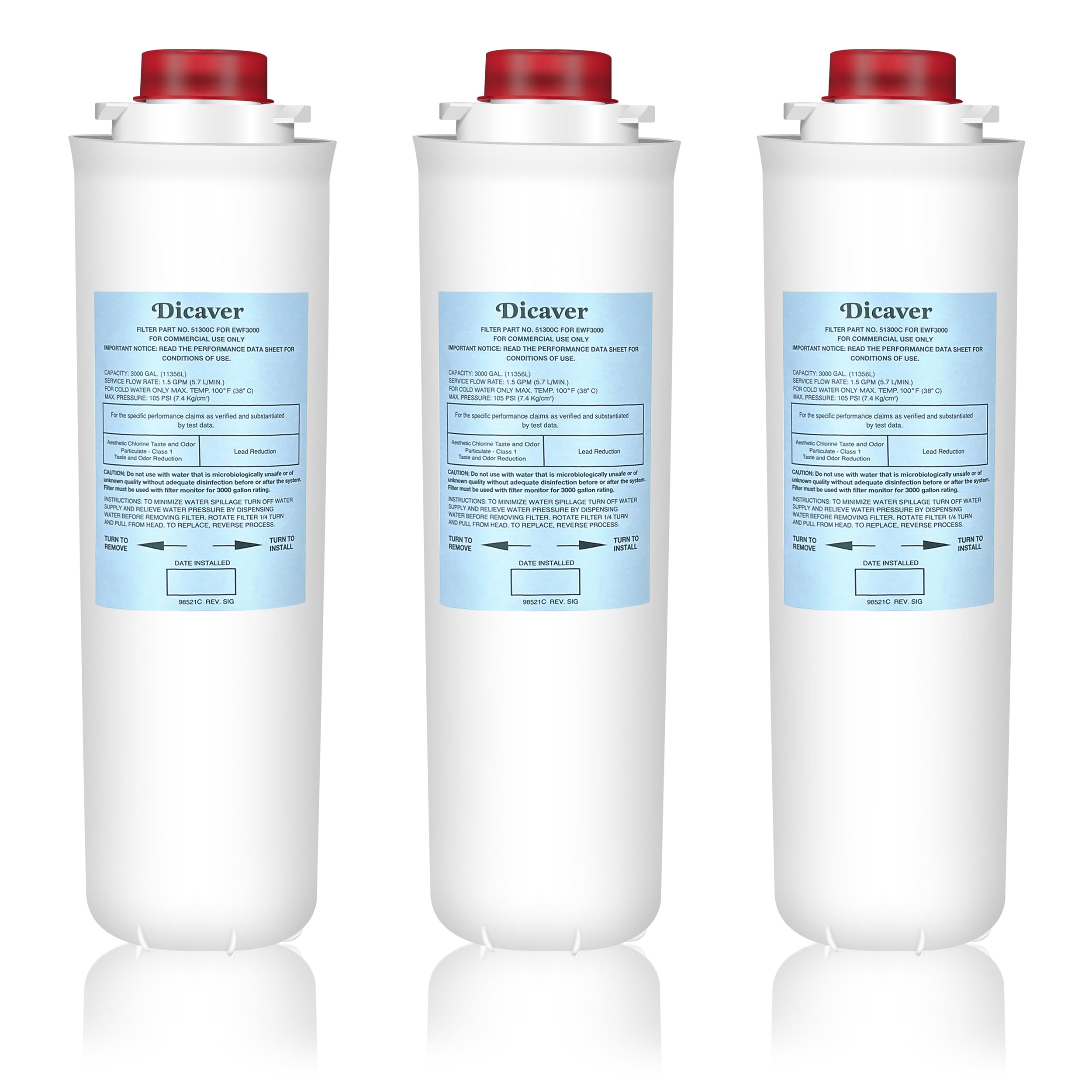 Amazon.com: 51300C Filters, Replacement for Elkay 51300C EWF3000 Filter By NSF/ANSI 42 Certified ...