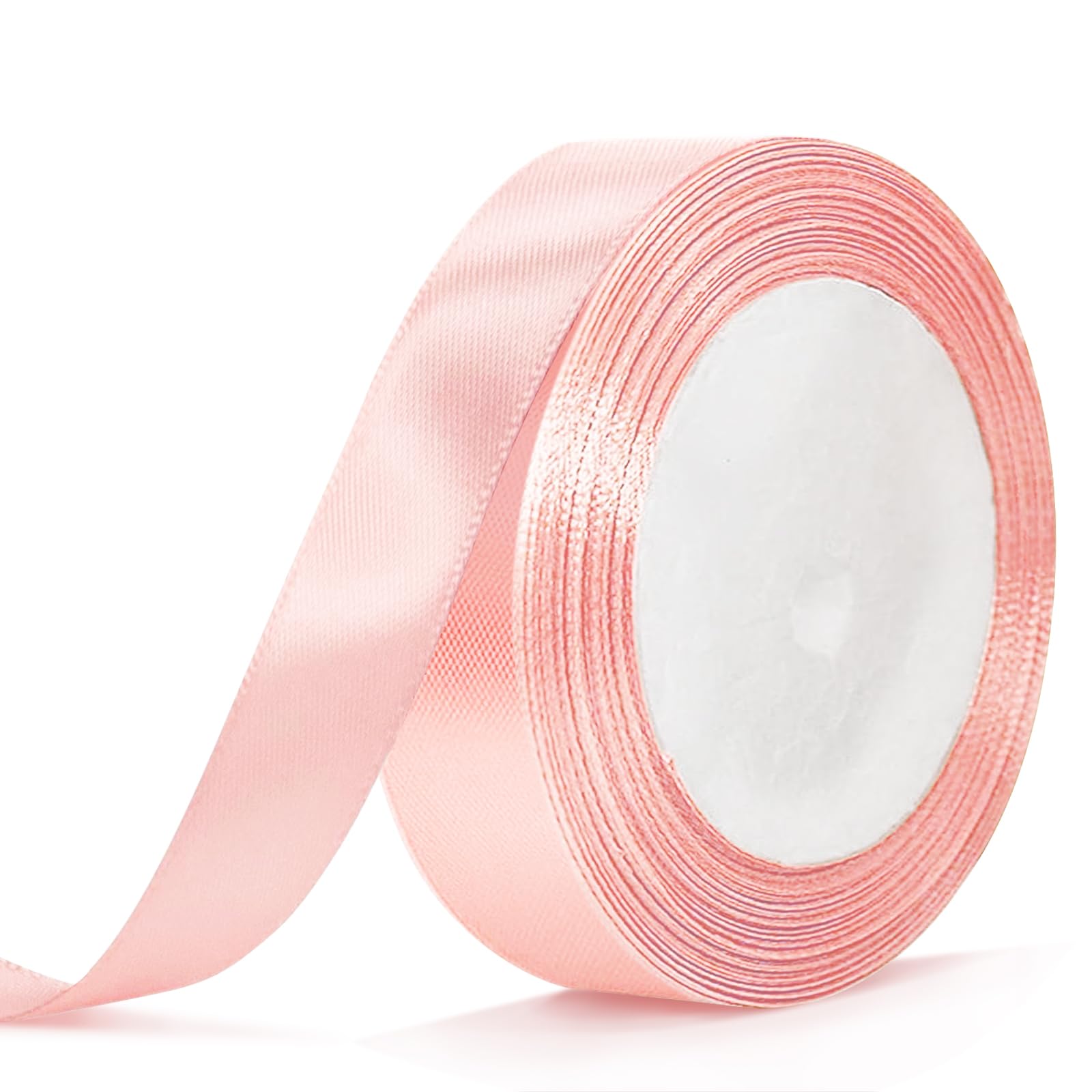 Bealif Pink Ribbon 25mm Baby Pink Satin Thick Ribbon for Gift Wrapping ...