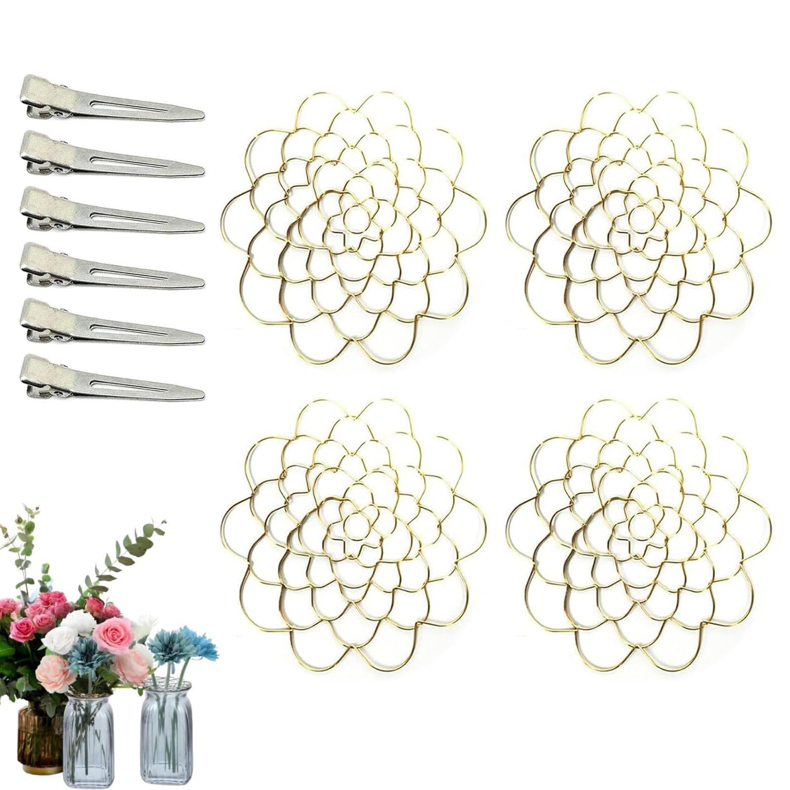Snapklik.com : Auxiliaryn Stainless Steel Floral Grid Organizer ...