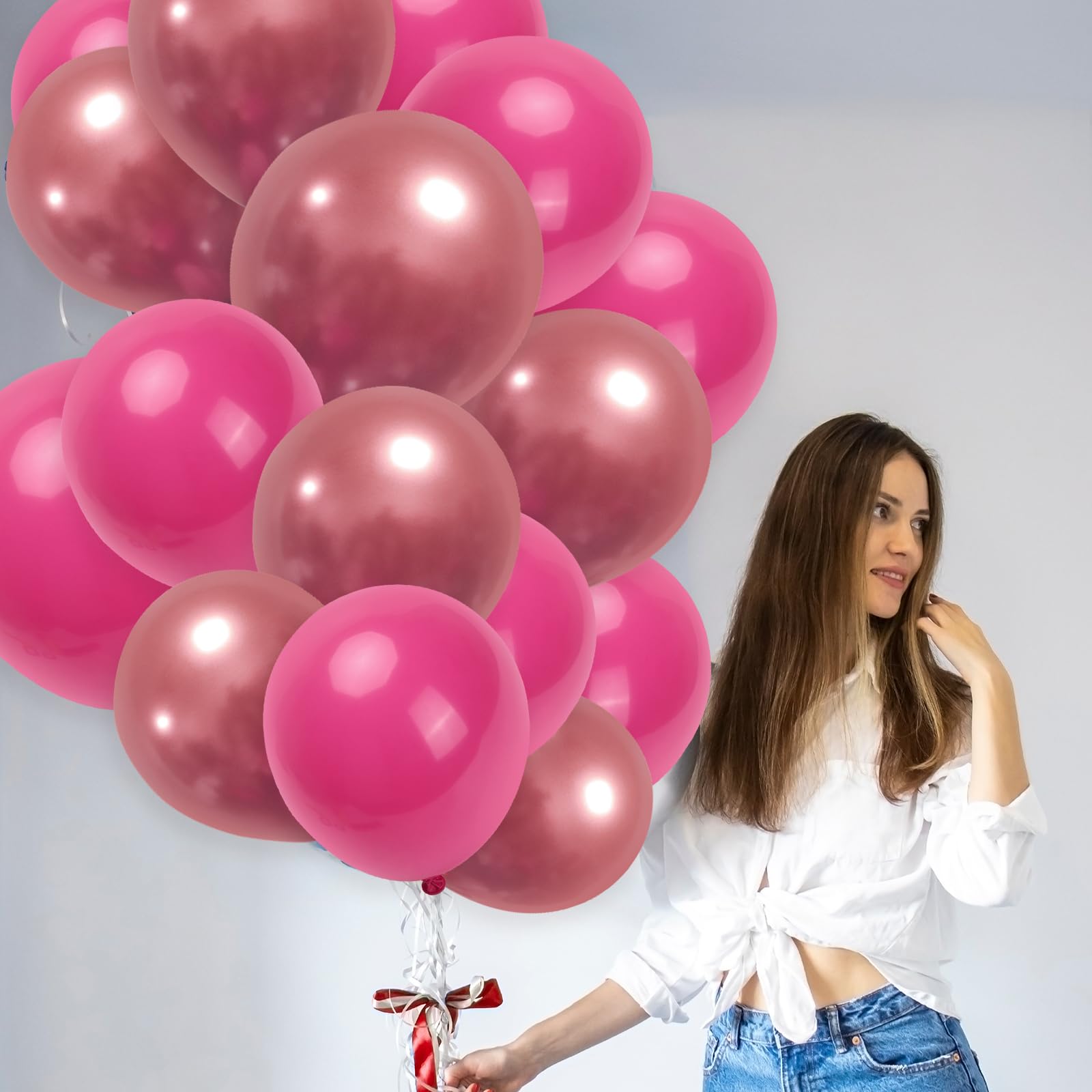 Snapklik.com : RUBFAC 138pcs Hot Pink Balloon Different Sizes Pack Of ...