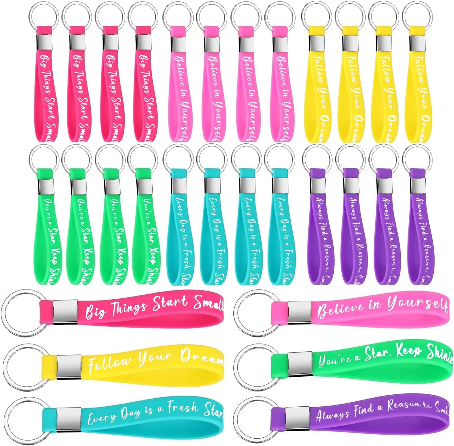 XINDY Inspirational Keychains Bulk, End of Year Class Gifts for 30 ...
