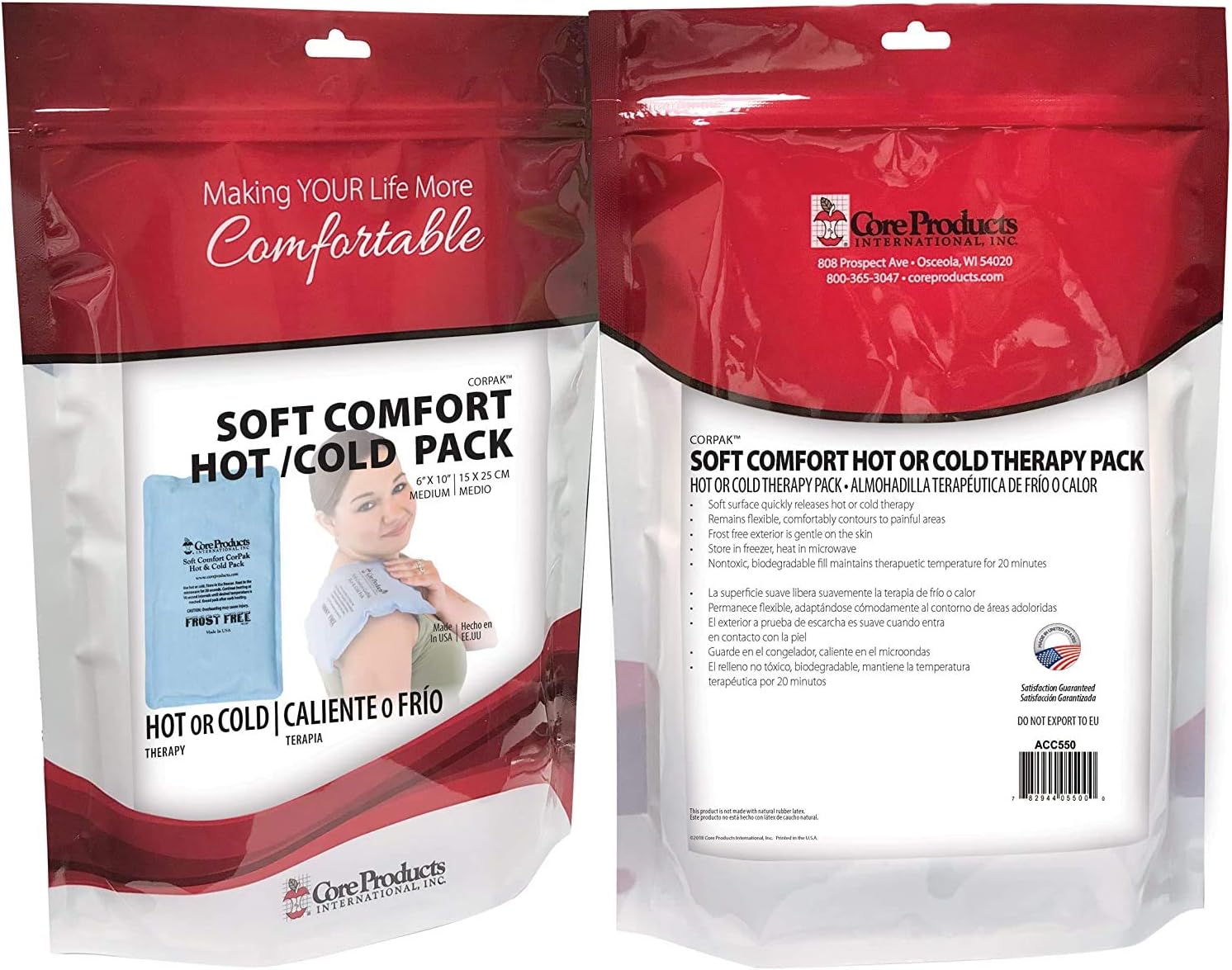 Amazon.com: 10" x 6" Soft Hot and Cold Comfort Pack : Health & Household