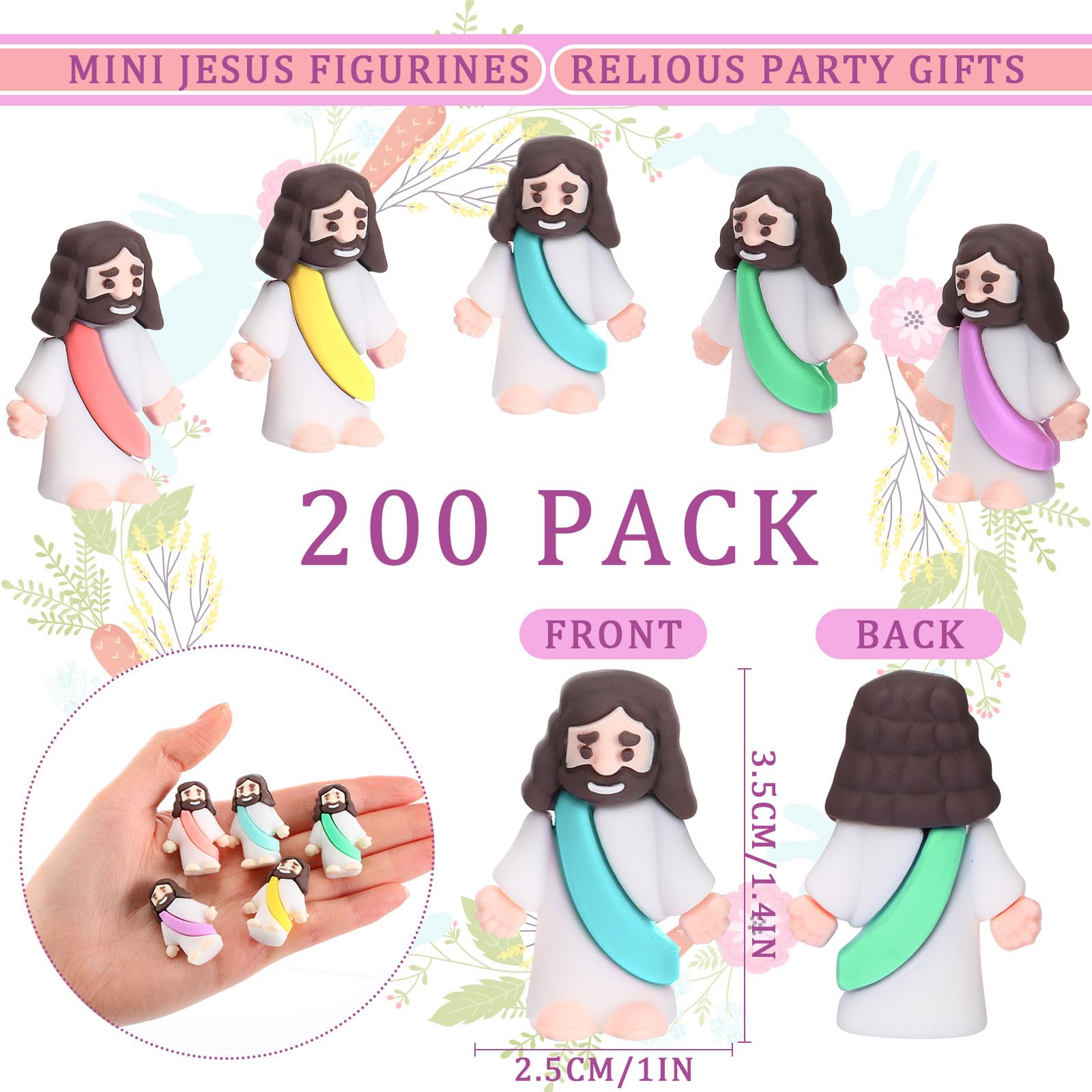 Snapklik.com : Barydat 200 Pack Mini Jesus Figurines Bulk Tiny Jesus ...