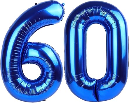 Amazon.com: Navy Blue Number 60 Balloon 40 inch, 60 Number Balloons ...