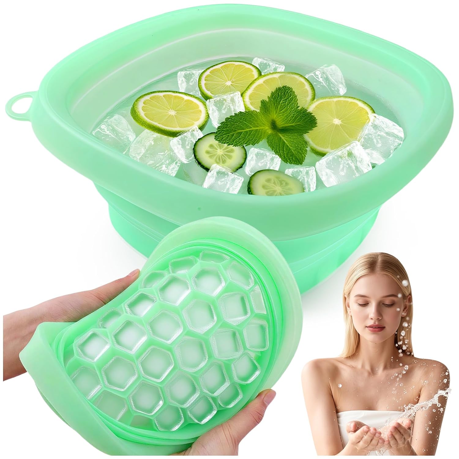 Amazon.com: Zkptops Face Bowl for Ice with Built -in Icetray ...