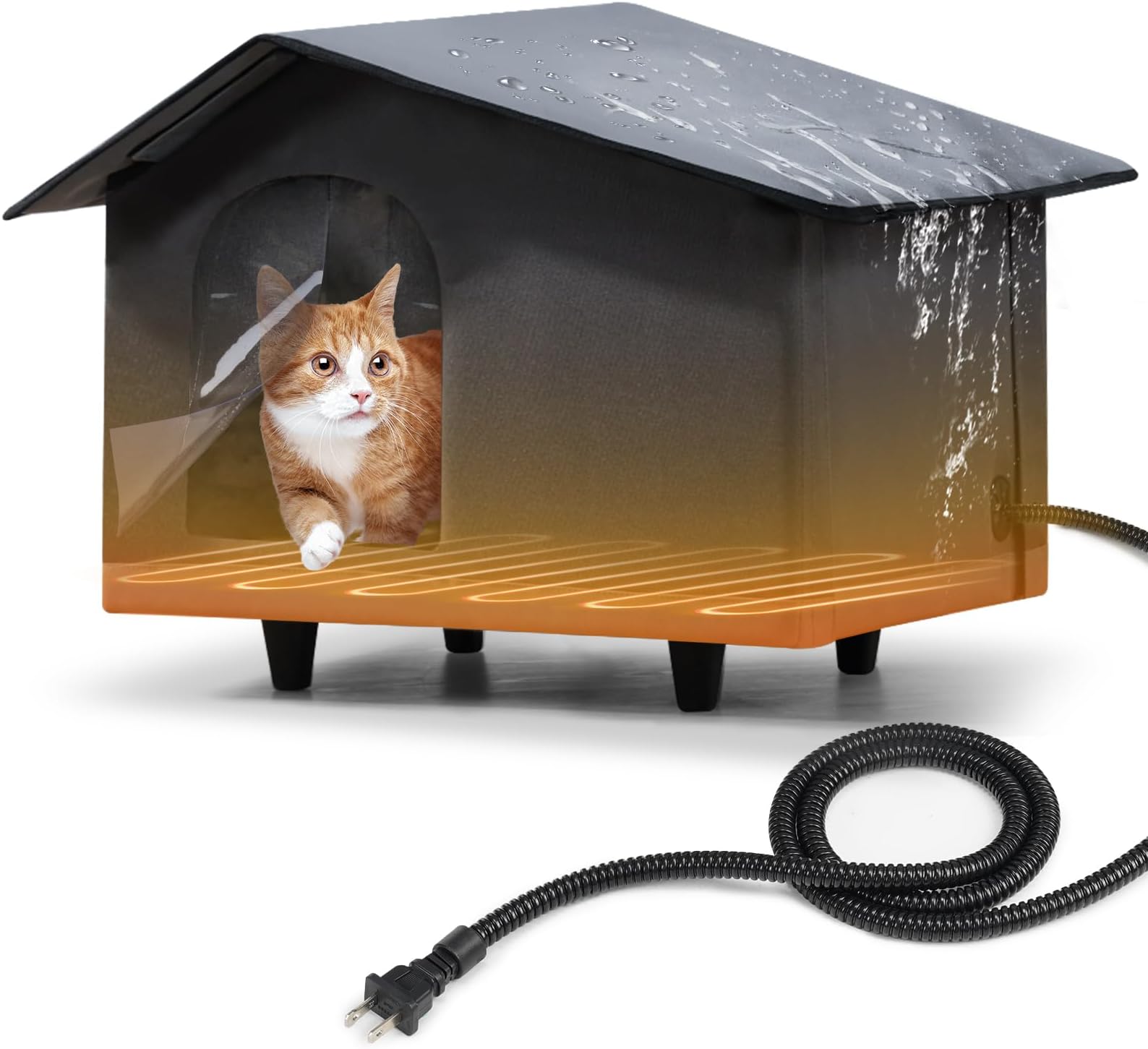 Amazon.com : Heated Outdoor Cat House for Outsid-Wide Winter Shelter for Ferals - Cat House for ...