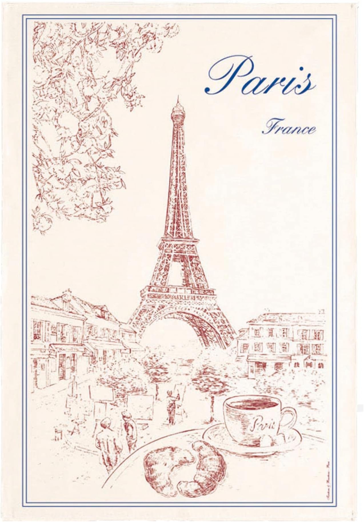 Amazon.com: Paris Tour Eiffel Tea Towel by Torchons et Bouchons: Dish ...