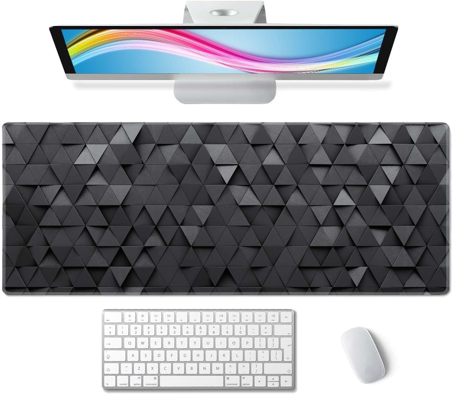 Amazon.com : Large Extended Gaming Mouse Pad with Stitched Edges,Black ...