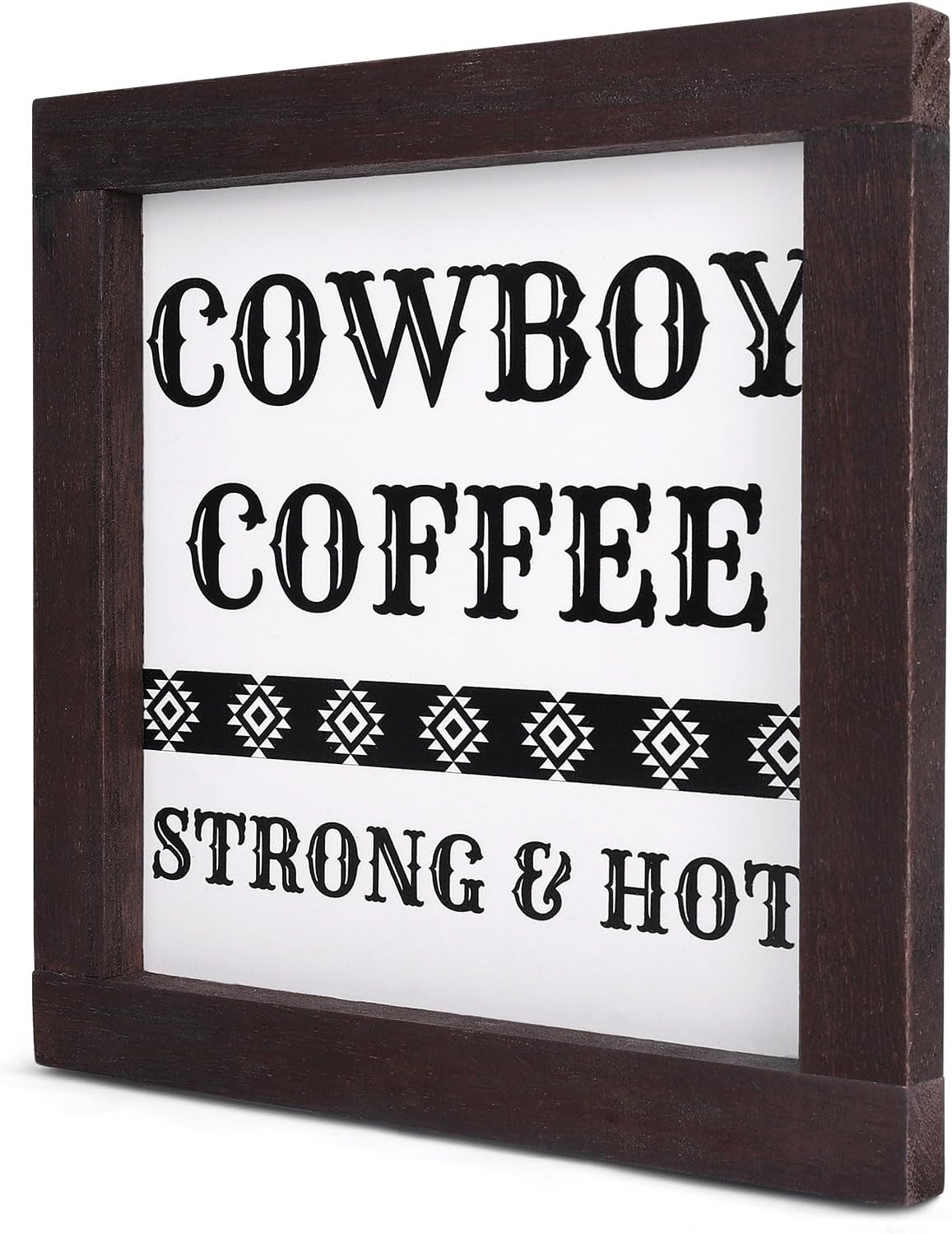 Amazon.com: Nichake Framed Western Kitchen Decor, Cowboy Coffee Strong ...