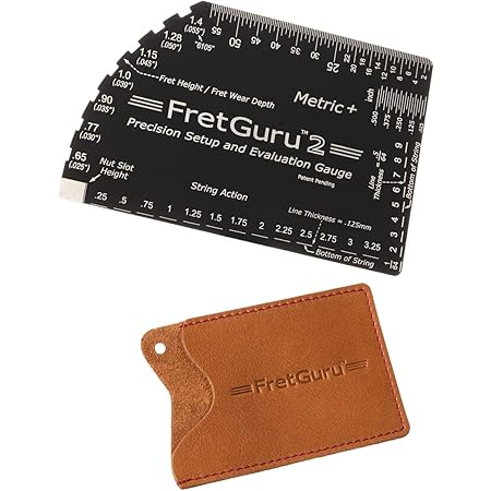 Amazon.com: FretGuru METRIC+ 8-in-1 String Action Gauge Guitar Fret ...